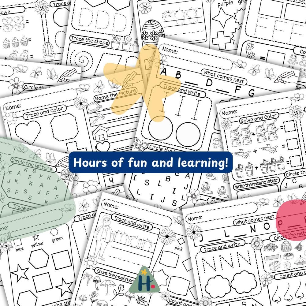 Kindergarten Morning Workbook | 26 Printable Pages of Tracing, Letters ...