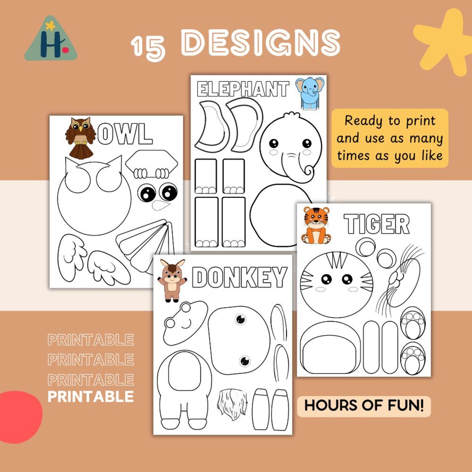 Cut and Paste Animal Crafts for Kids | Build a Pet Printable PDF ...