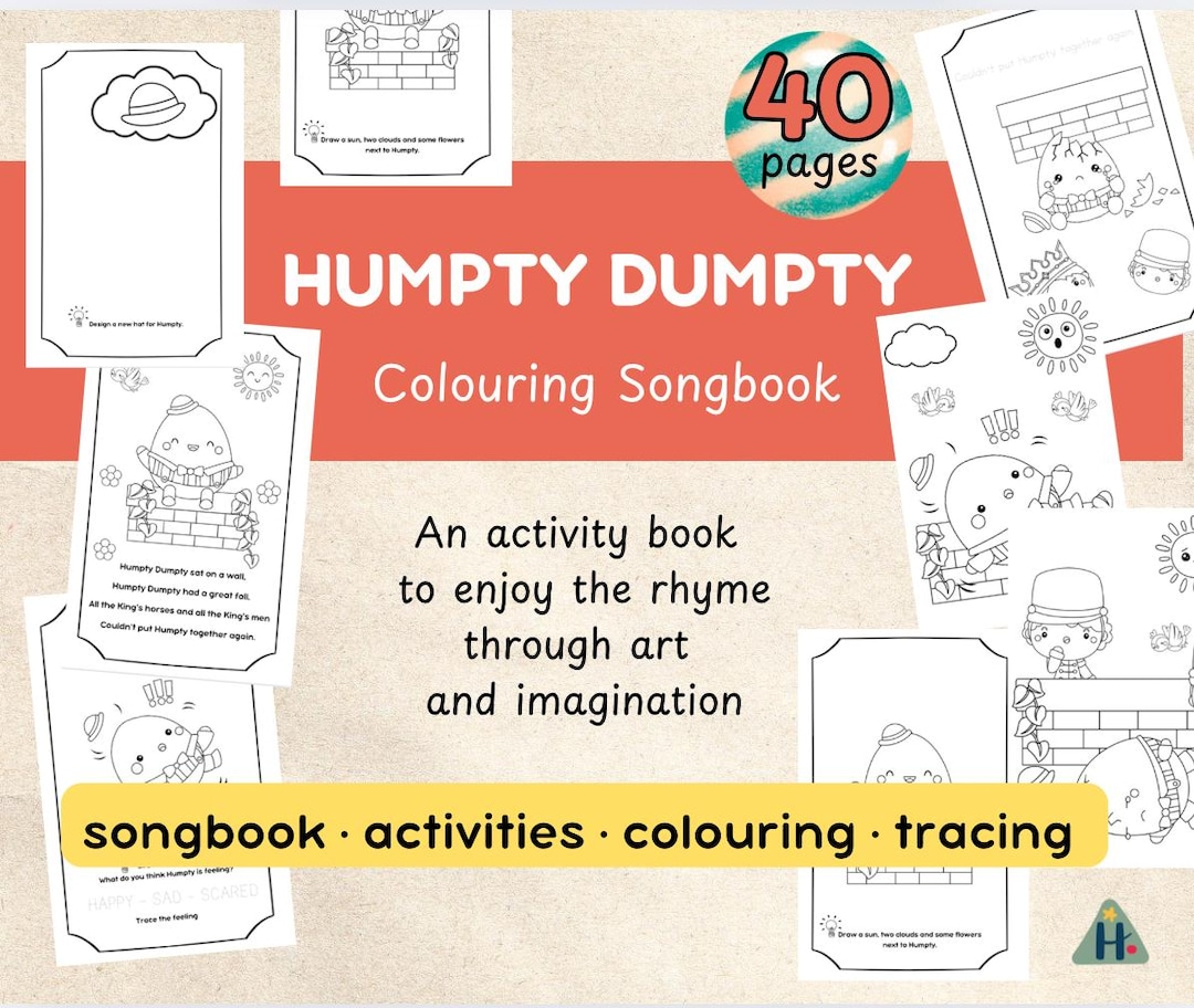 Humpty Dumpty Coloring Book for Kids | Nursery Rhyme Printable Songbook ...