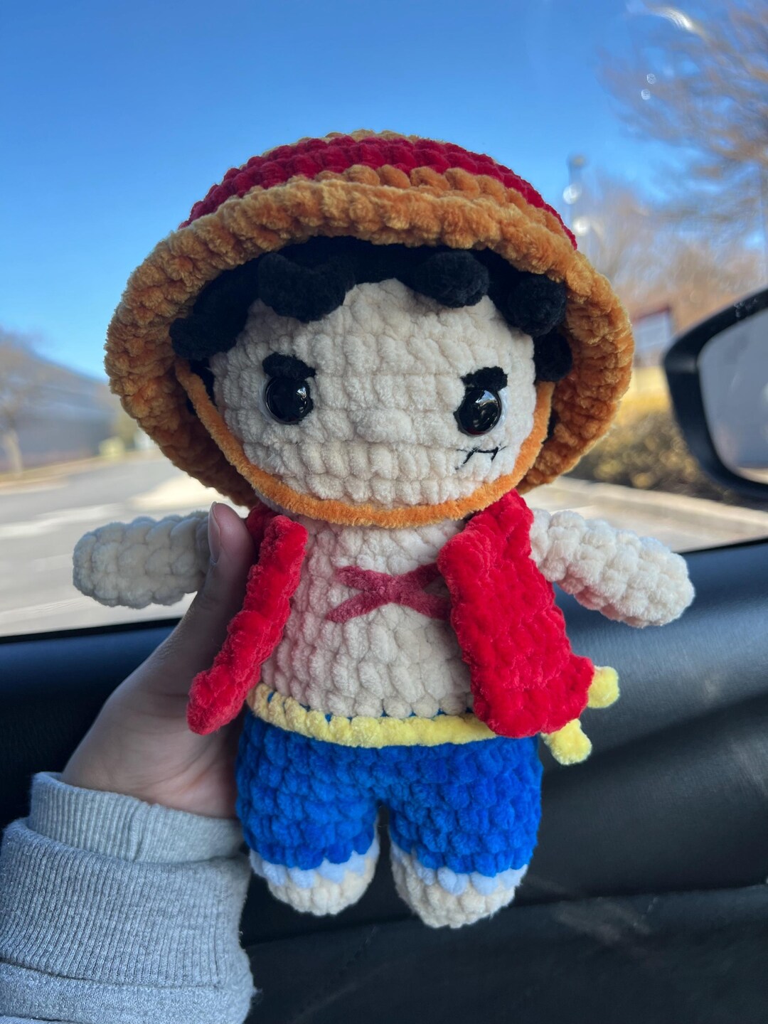 Anime Pirate Plushie | Luffy One Piece Gift | Crochet Stuffed Toy ...