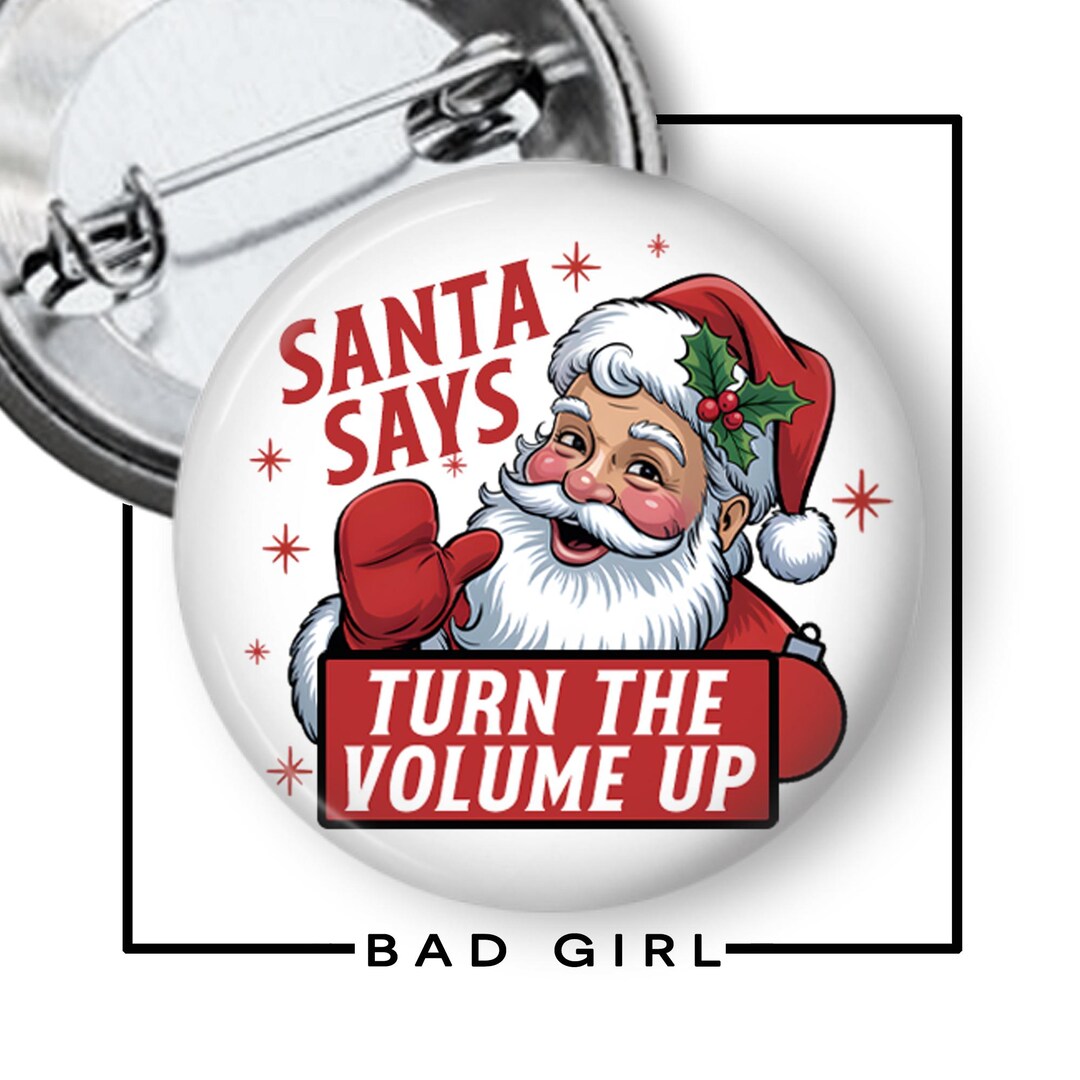 Zohran Mamdani Pinback Button: Santa "turn the Volume Up" Political ...