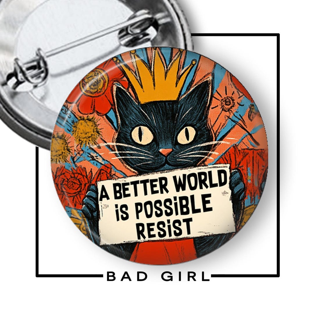 A Better World is Possible Resist Pinback Button: Anti Trump Political ...