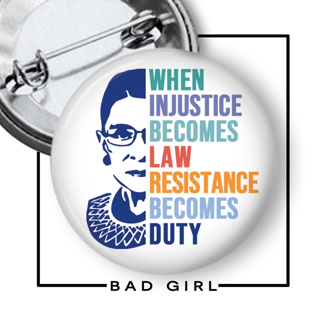 RBG Resistance Pinback Button: Anti Trump Political Flair - Etsy