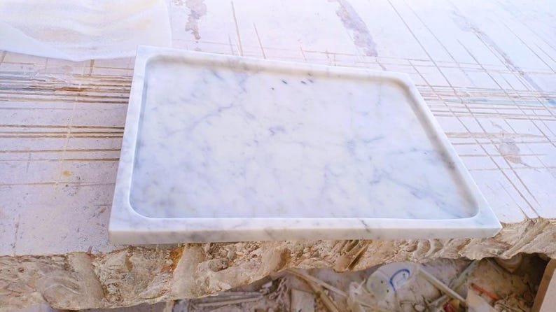 Carrara Marble Decorative Rectangular Tray 17.5" X 10.75": Catch-all ...
