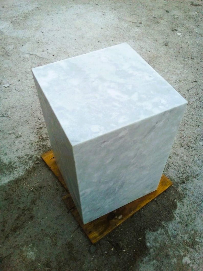 Handmade Marble Pedestal: Luxury Display Stand, Travertine Side Table ...