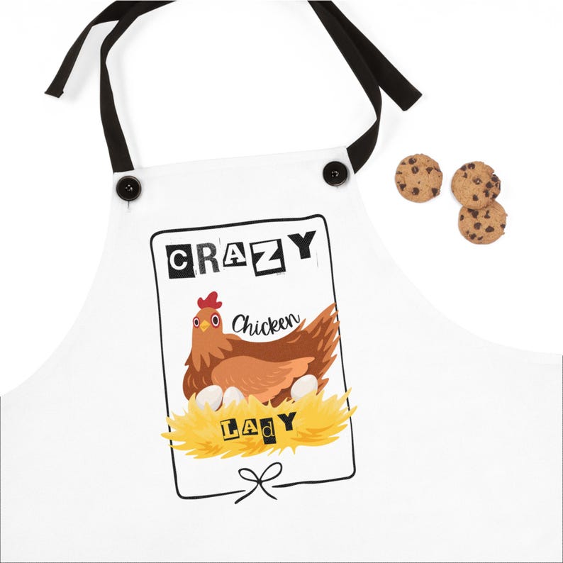 Crazy Chicken Lady Apron - Fun Cooking Gift for Chicken Lovers, Cute ...