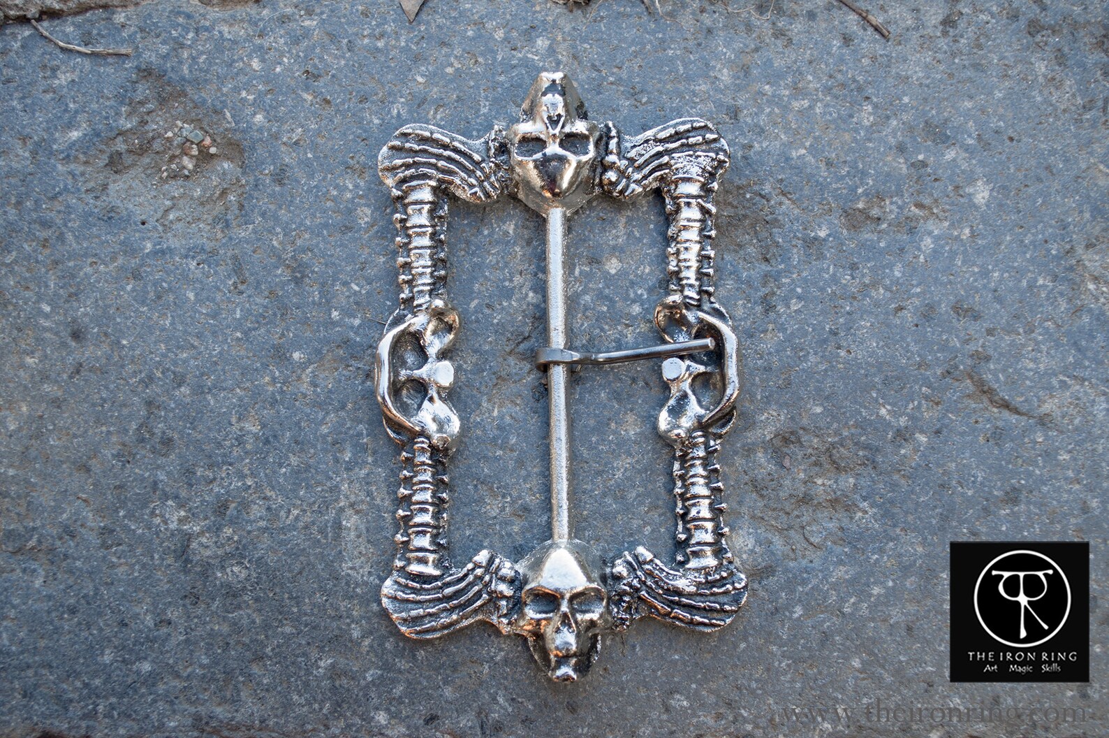 Pirate Buckle VI Skulls and Bones in Cast Brass, Also White Plated or ...