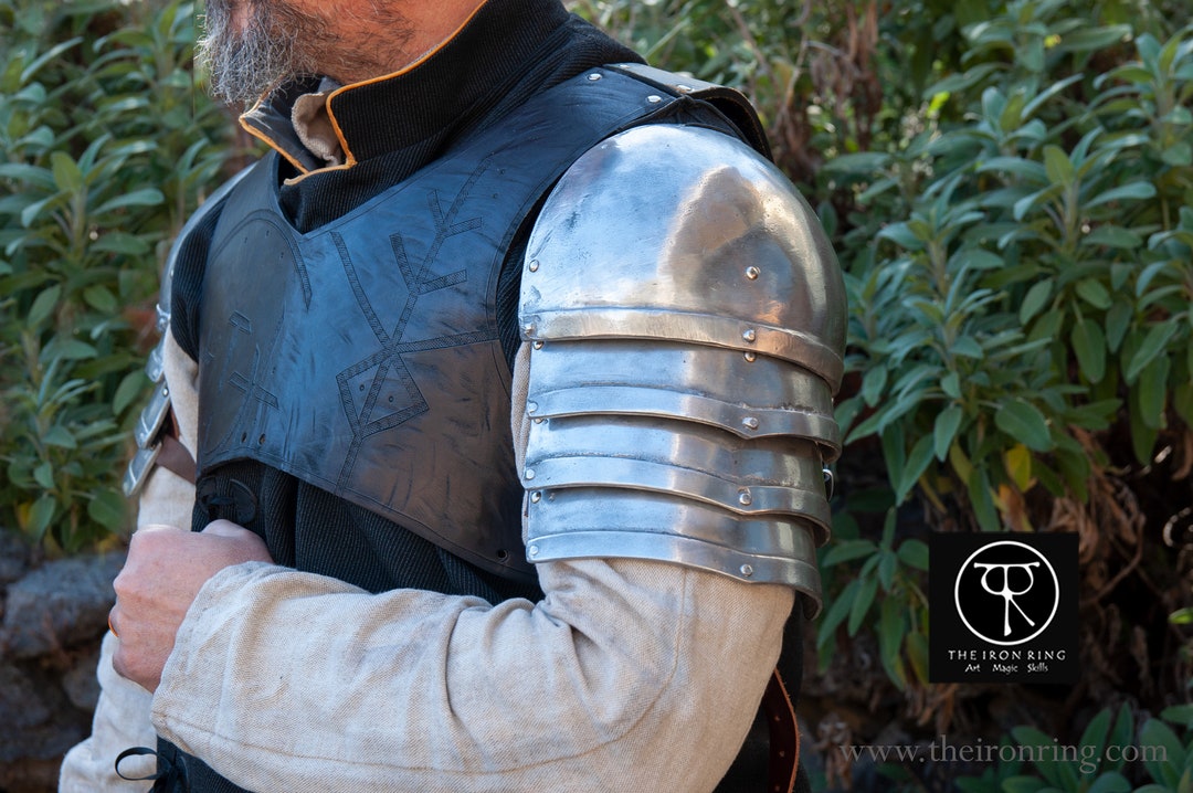 Shoulders Protection Pair of Pauldrons Layered Metal Aluminium Larp ...