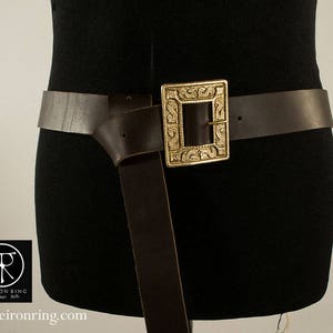 Fantasy Leather Belt With Brass Buckle VI, Fafnir, Larp, Fantasy ...