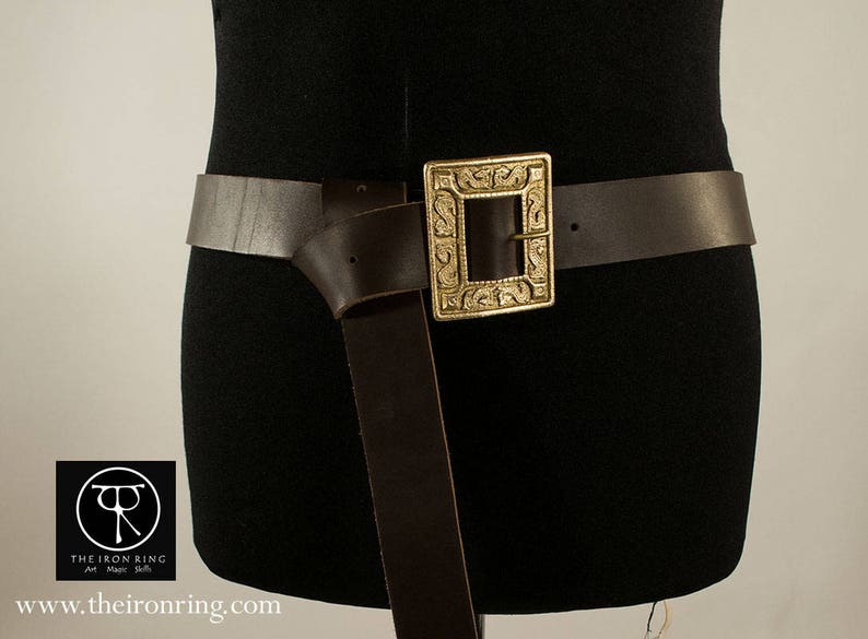 Fantasy Leather Belt With Brass Buckle VI, Fafnir, Larp, Fantasy ...