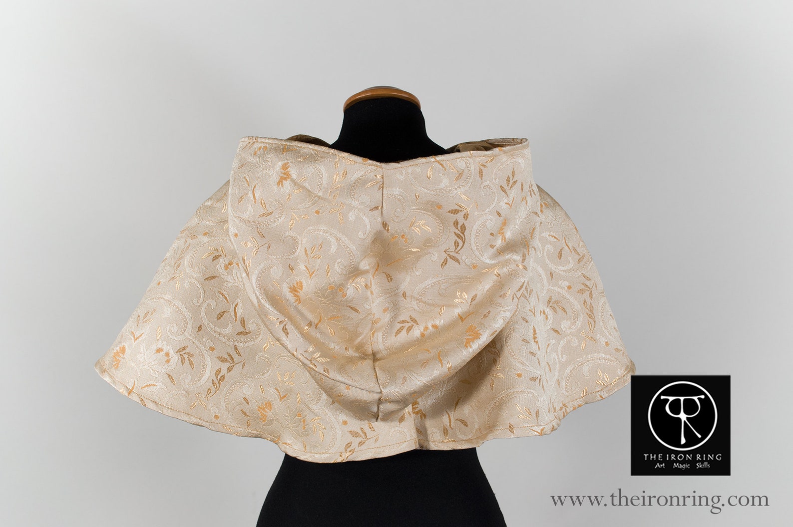 Iri Cape, Cotton Brocade Hooded Cape Fantasy Medieval Renaissance ...