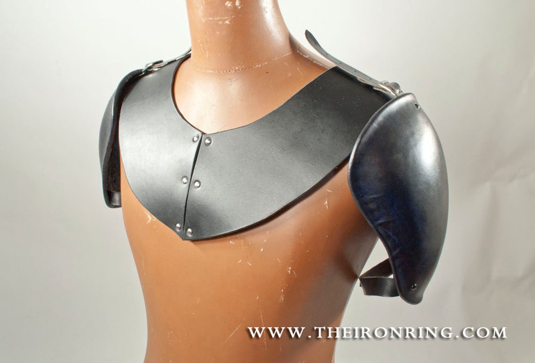 Pair of Reinforced Resin Molded Leather Fantasy Pauldrons for Larp - Etsy