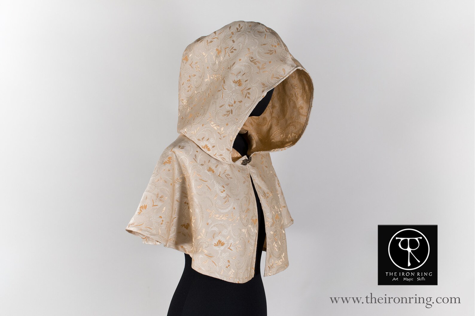 Iri Cape, Cotton Brocade Hooded Cape Fantasy Medieval Renaissance ...