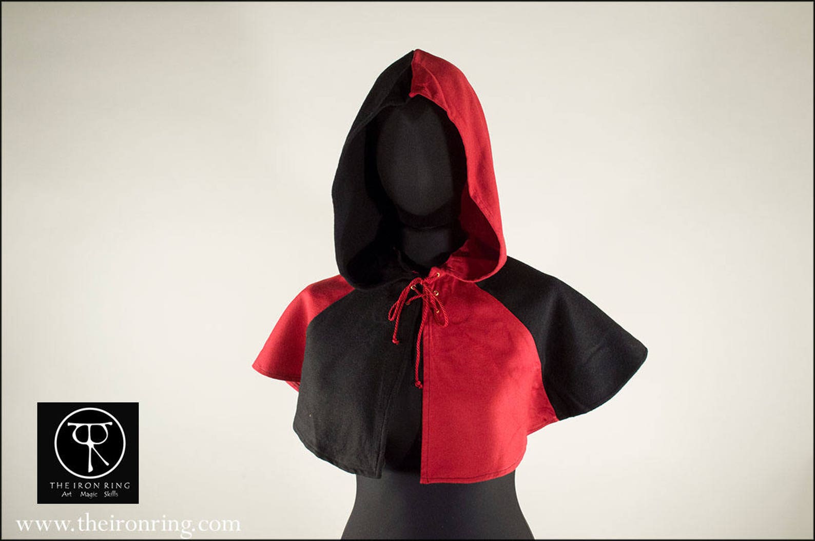 Two Coloured Woolen Hooded Cape Fantasy Medieval Renaissance, Unisex ...