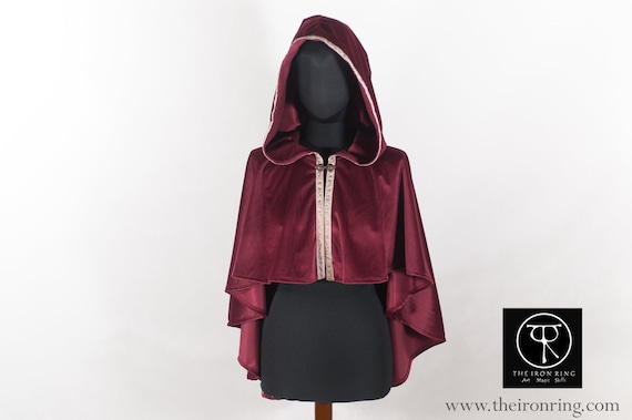 Velvet hooded cape Ariel hood fantasy medieval renaissance | Etsy