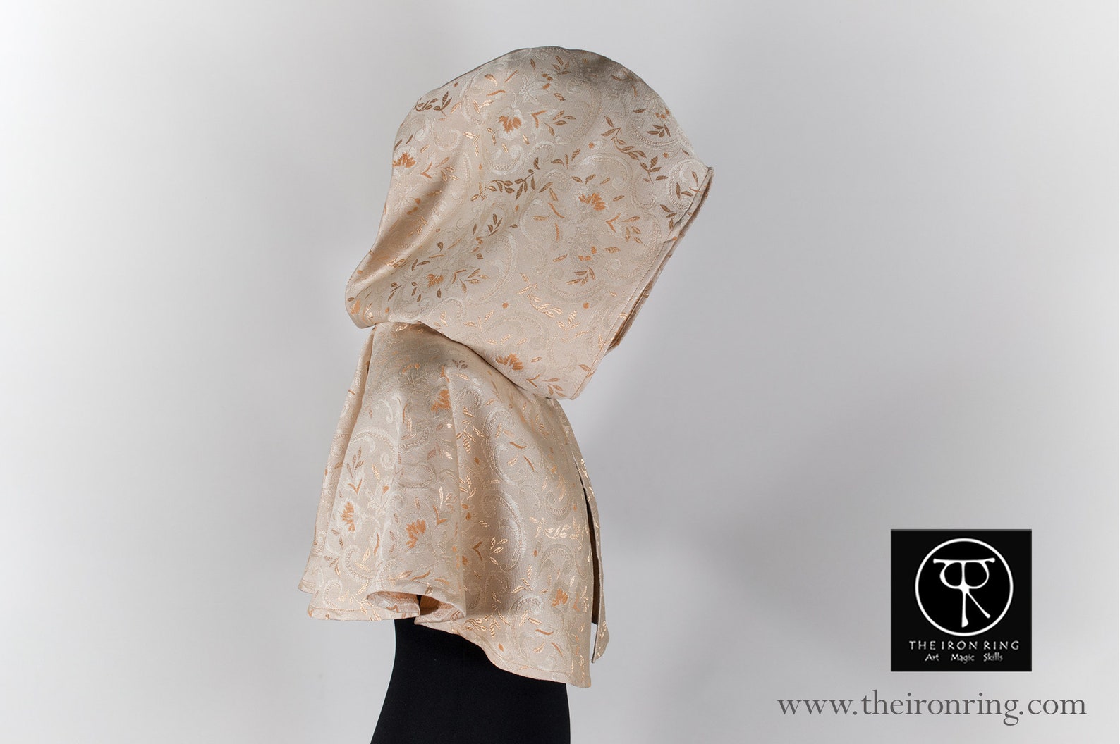 Iri Cape, Cotton Brocade Hooded Cape Fantasy Medieval Renaissance ...