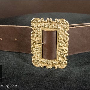 Fantasy Leather Belt With Brass Buckle V, Eillian, Larp, Pirate ...