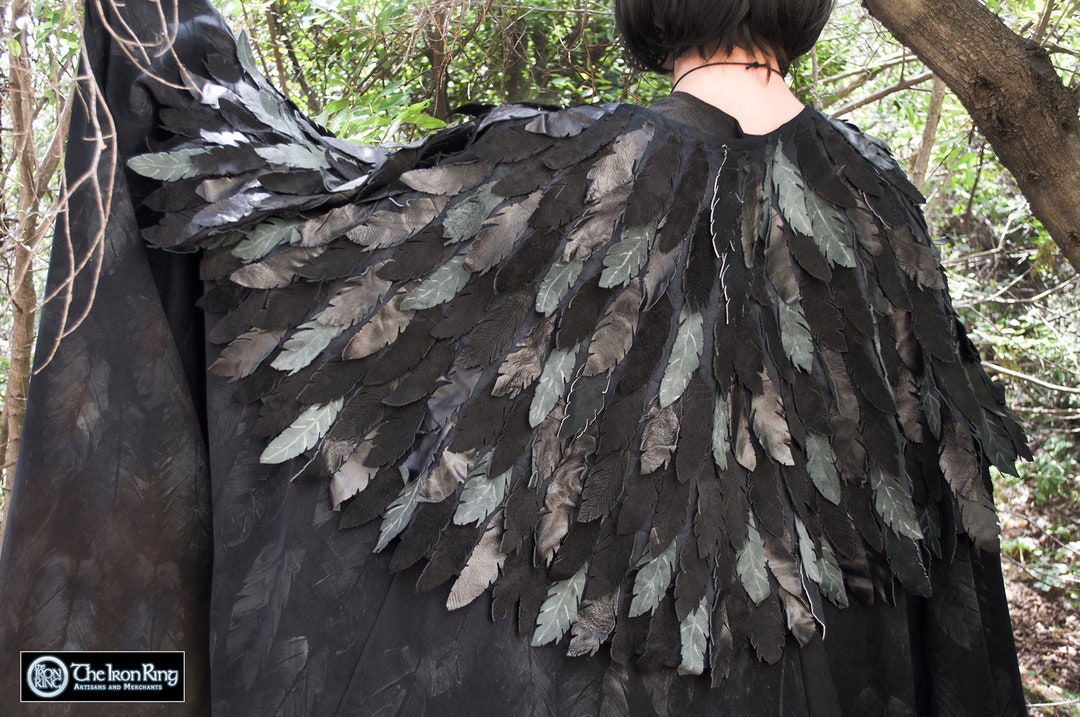 Raven Plumes Cloak Lord Fantasy Mage Sciaman , Made to Order, Custom ...