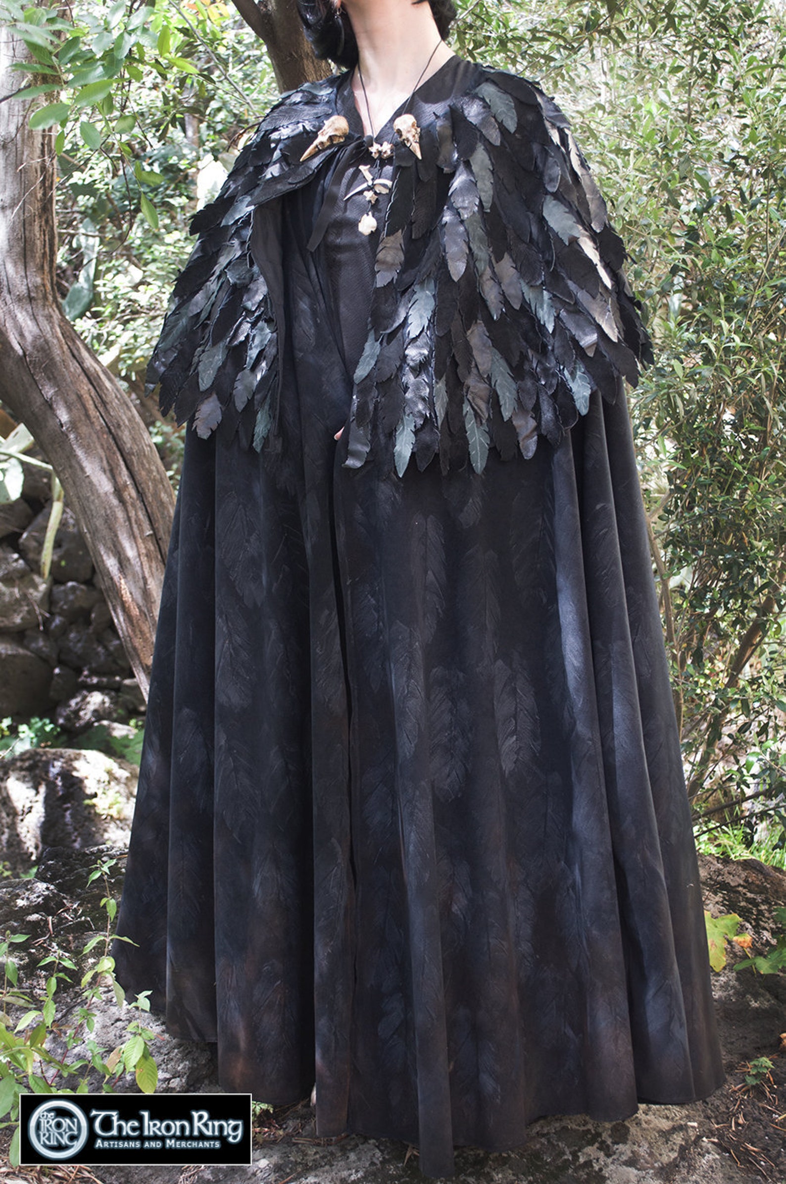 Raven Plumes Cloak Lord Fantasy Mage Sciaman Made to Order - Etsy