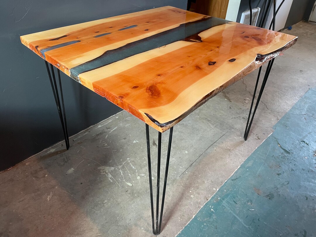 Deep Ocean Epoxy/juniper Cafe Table - Etsy