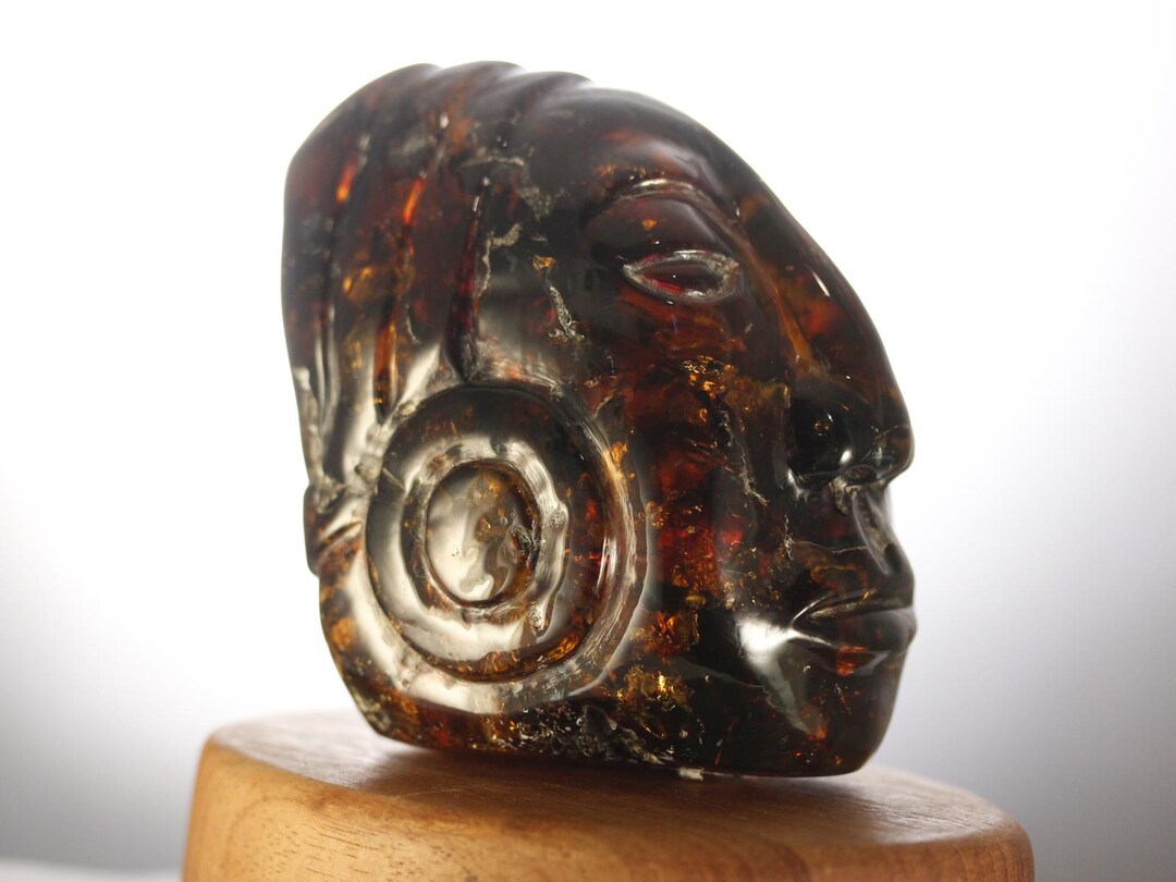 Masterpiece in Mexican Amber: Carving of Mayan Lord Pacal - Etsy