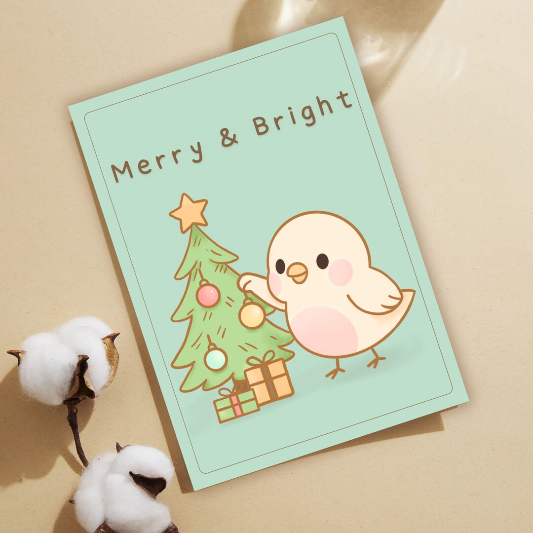 Milo Merry & Bright Card | Cute Christmas Card | Instant Download ...