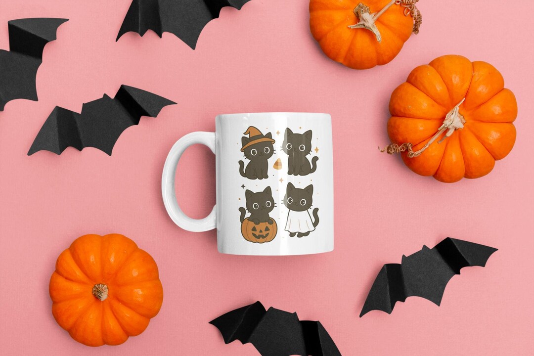 Cute Halloween Cat Art, Adorable Halloween Cats, Spooky Cute Cats With ...