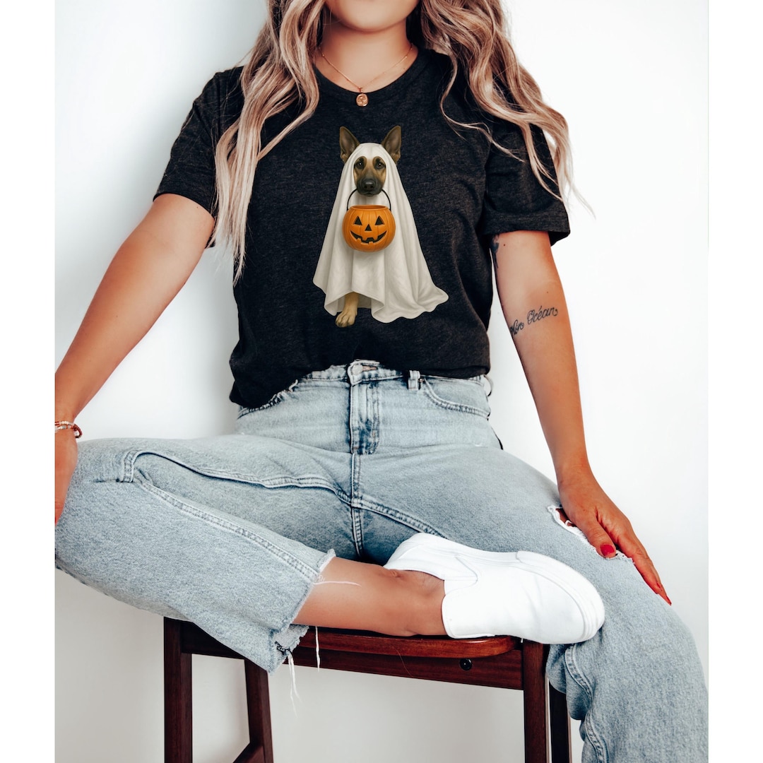German Shepherd Ghost PNG, Funny Spooky Dog Shirt PNG, Halloween ...