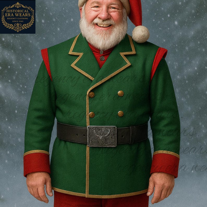 Luxury Green Wool Santa Suit | Historical Father Christmas Costume - Etsy