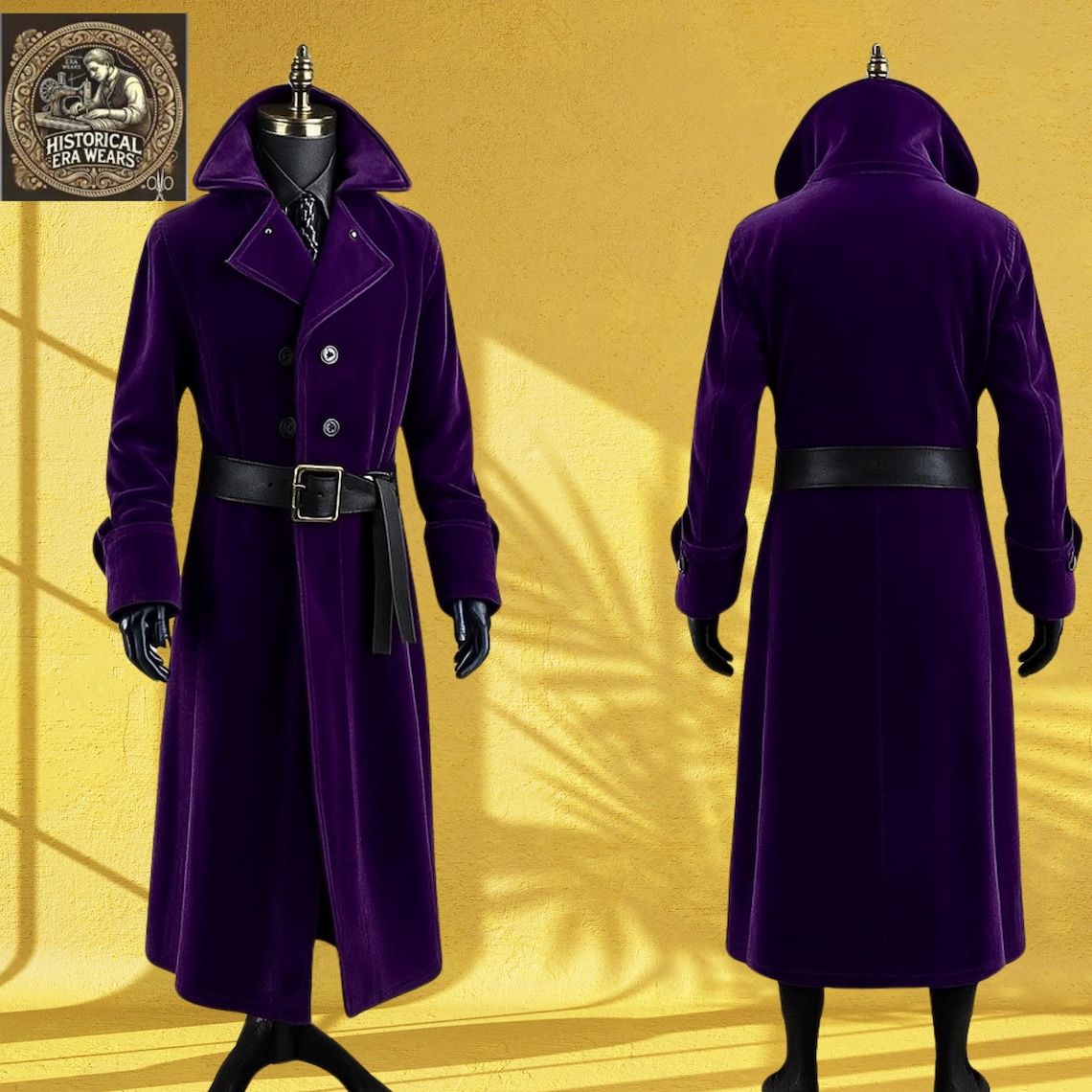 Purple Velvet Regency Overcoat - Elegant Military Style Jacket - Etsy