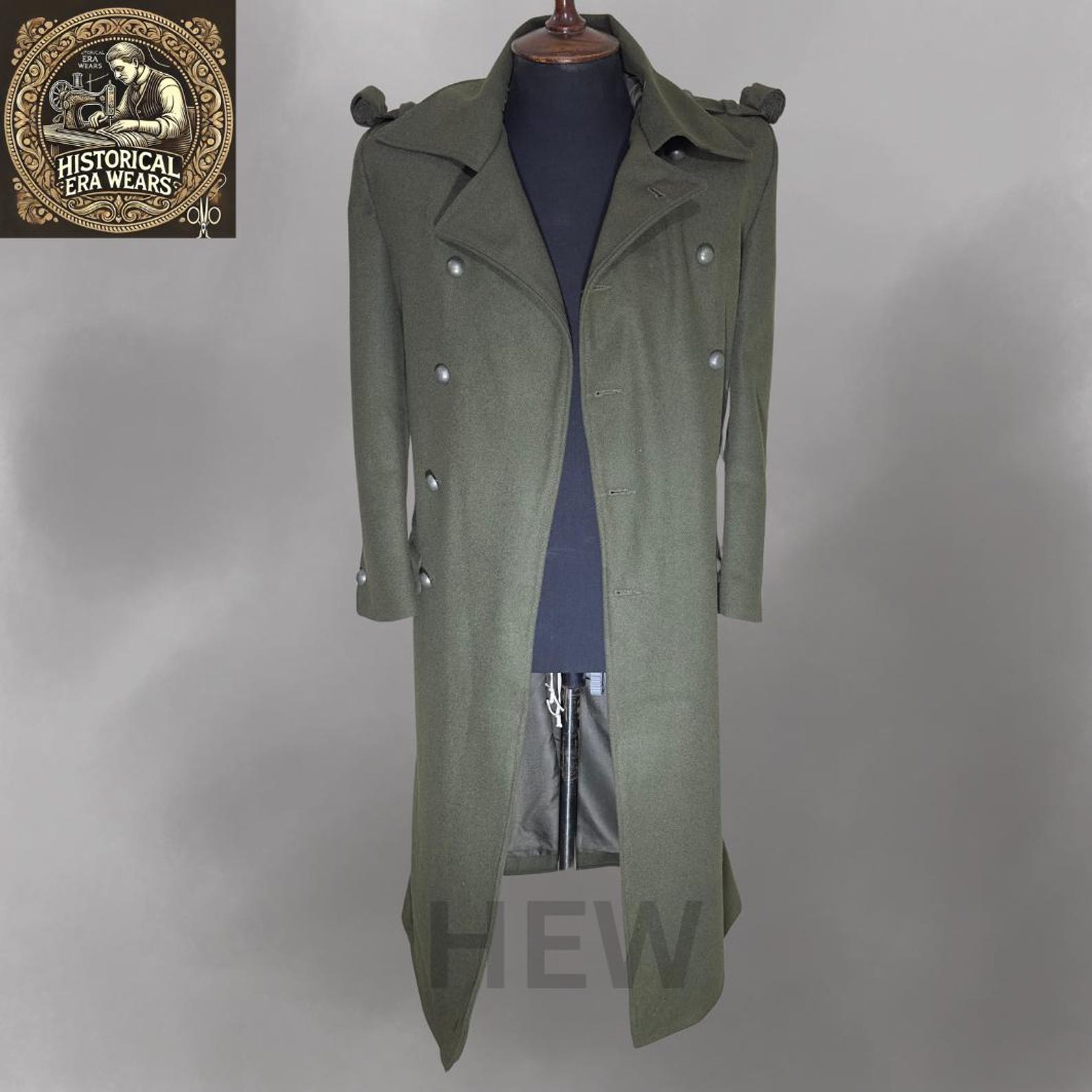 Handmade WW2 French M22 - M35 Military Greatcoat - Heavy Green Wool ...