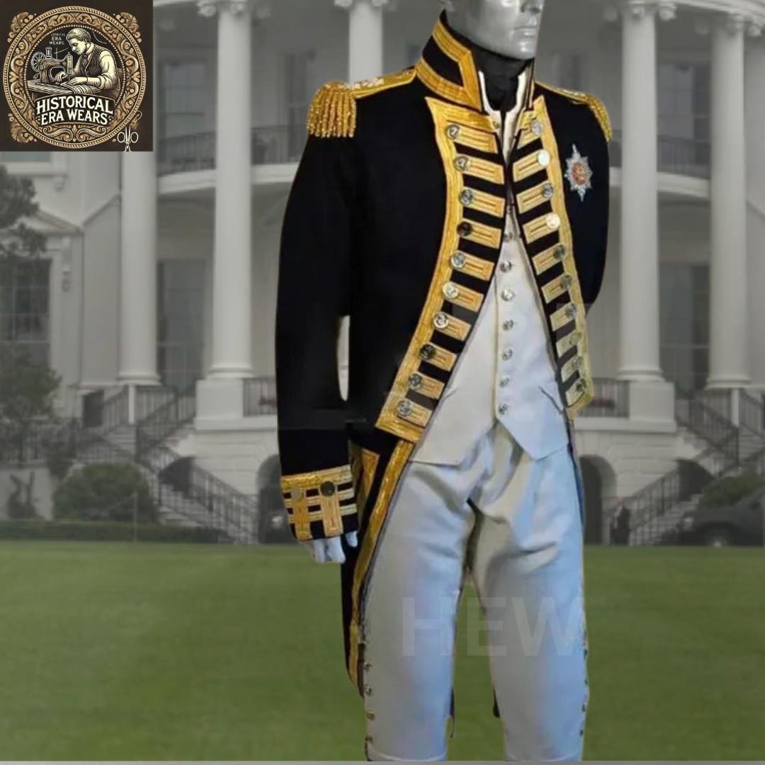 Custom Wool British Royal Navy Vice Admiral Coat - 18th Century ...