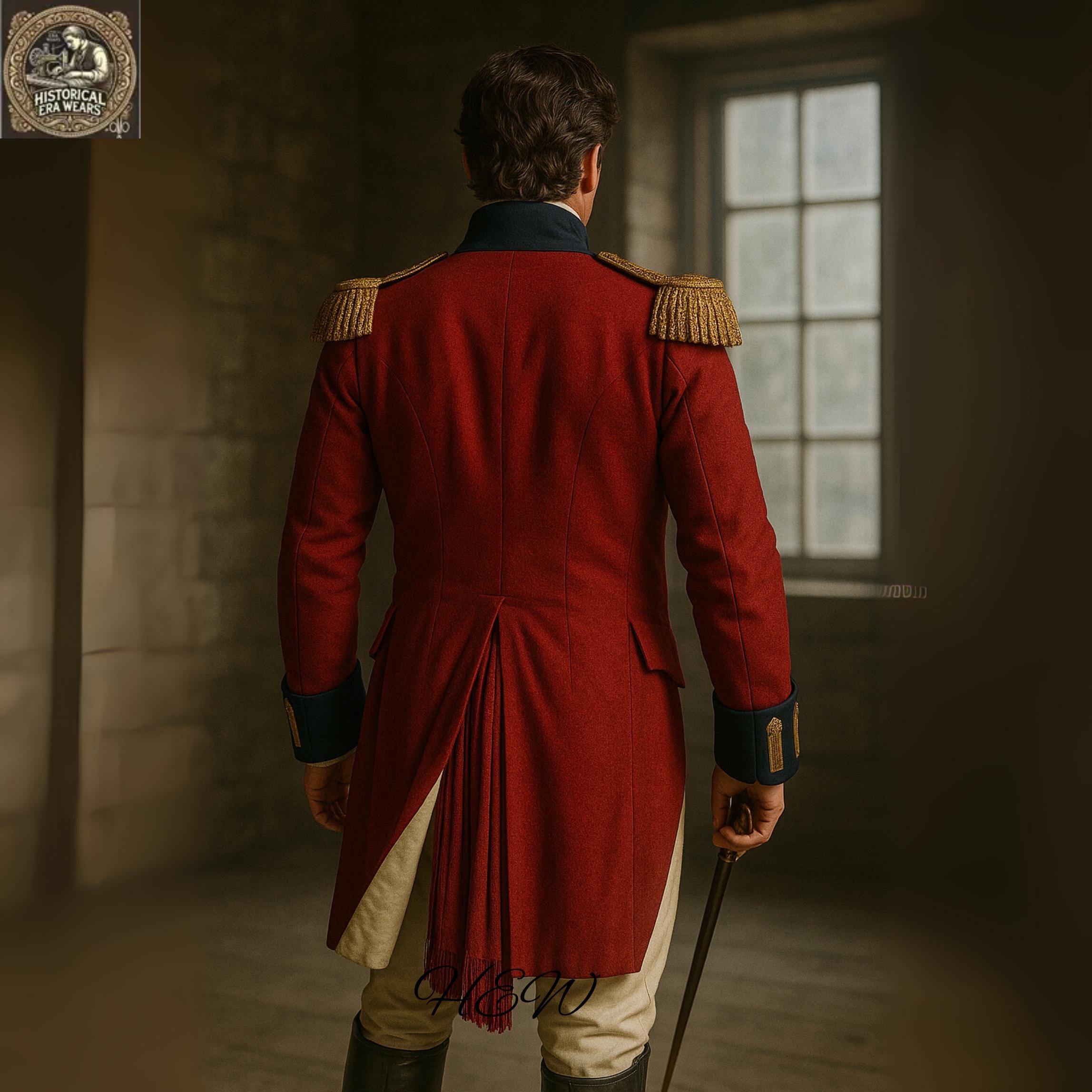 British Red Wool Officer's Coat - 18th Century Military Uniform Replica ...