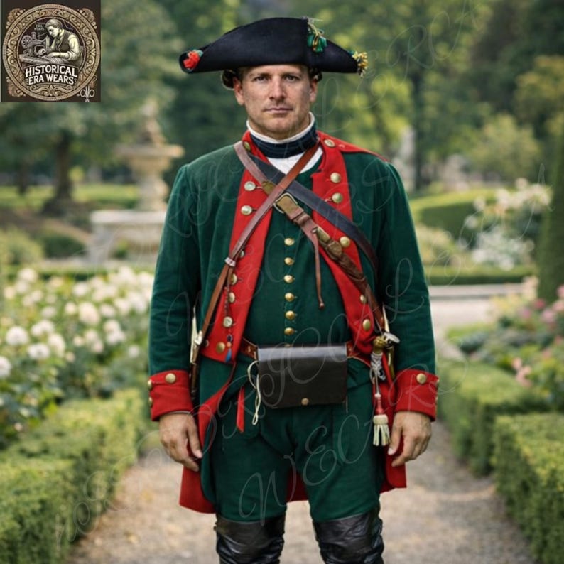 18th Century Hessian Officer Uniform Coat- Vest-, Breeches Set ...
