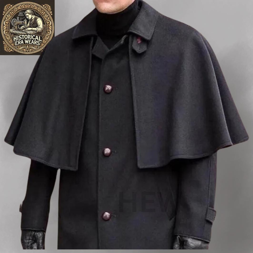 Regency Wool Garrick Overcoat - Victorian Cape Coat, Historical ...