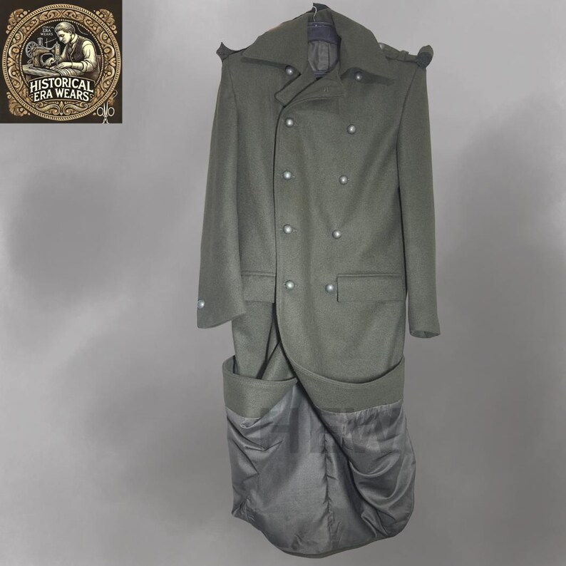 Handmade WW2 French M22 - M35 Military Greatcoat - Heavy Green Wool ...