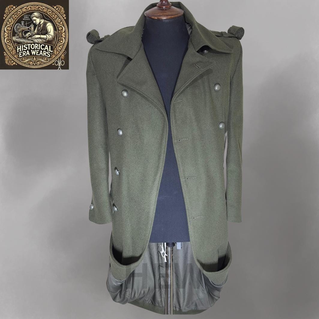 Handmade WW2 French M22 - M35 Military Greatcoat - Heavy Green Wool ...