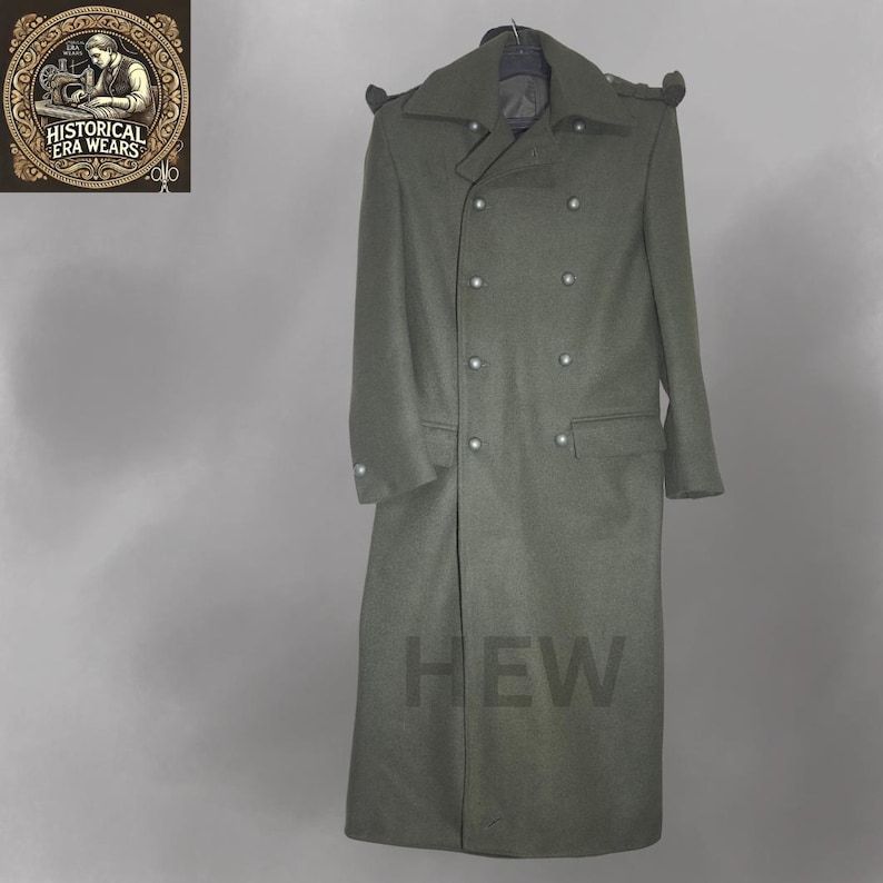 Handmade WW2 French M22 - M35 Military Greatcoat - Heavy Green Wool ...