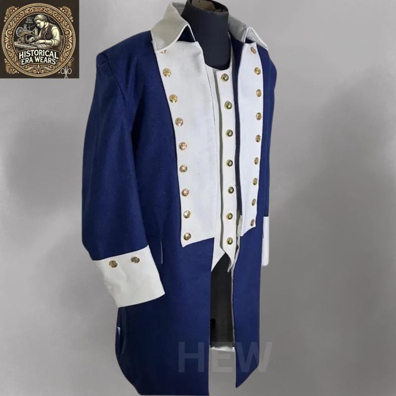 George Washington Colonial Coat - 1770s American Revolution Reenactment ...