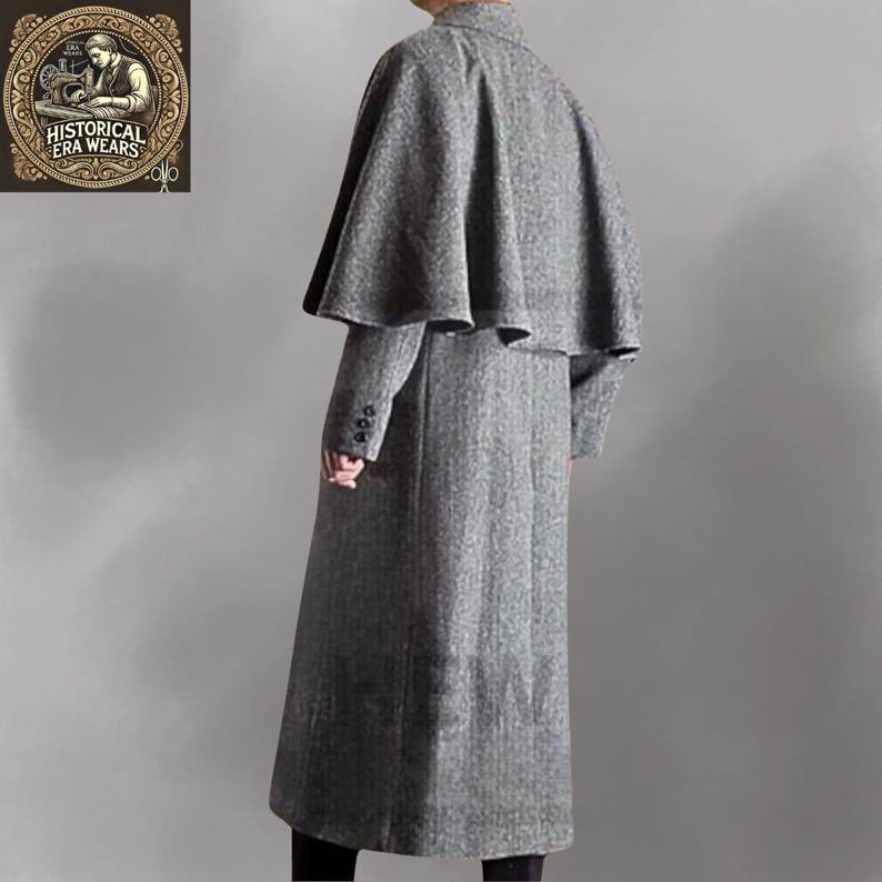 Handmade Inverness Cape Coat – Custom Wool Overcoat With a Classic Cape ...
