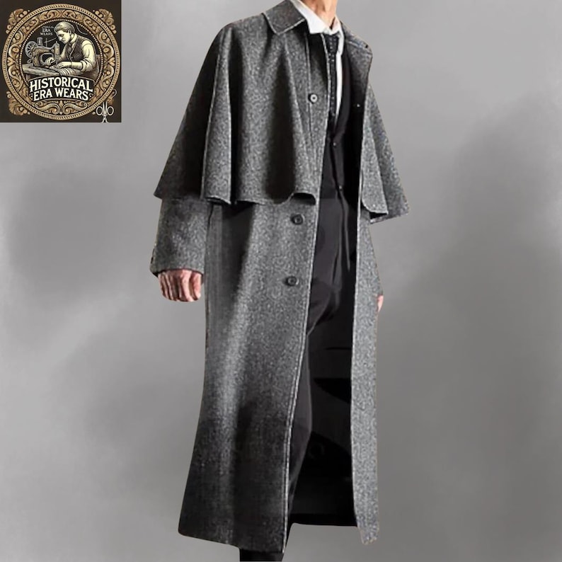 Handmade Inverness Cape Coat – Custom Wool Overcoat With a Classic Cape ...