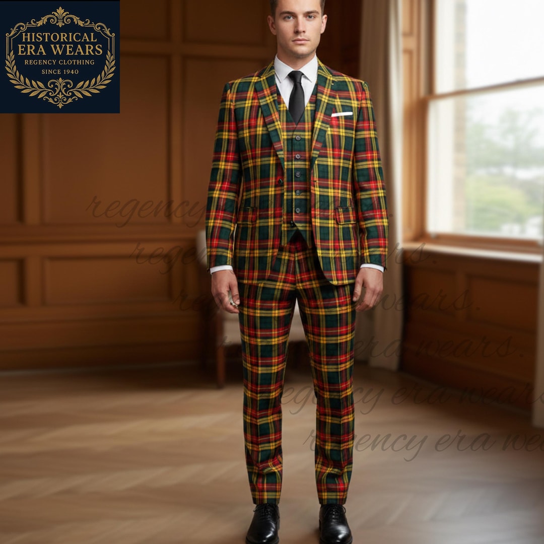 Scottish Tartan Plaid 3-piece Suit – Custom Tailored Highland Wedding ...