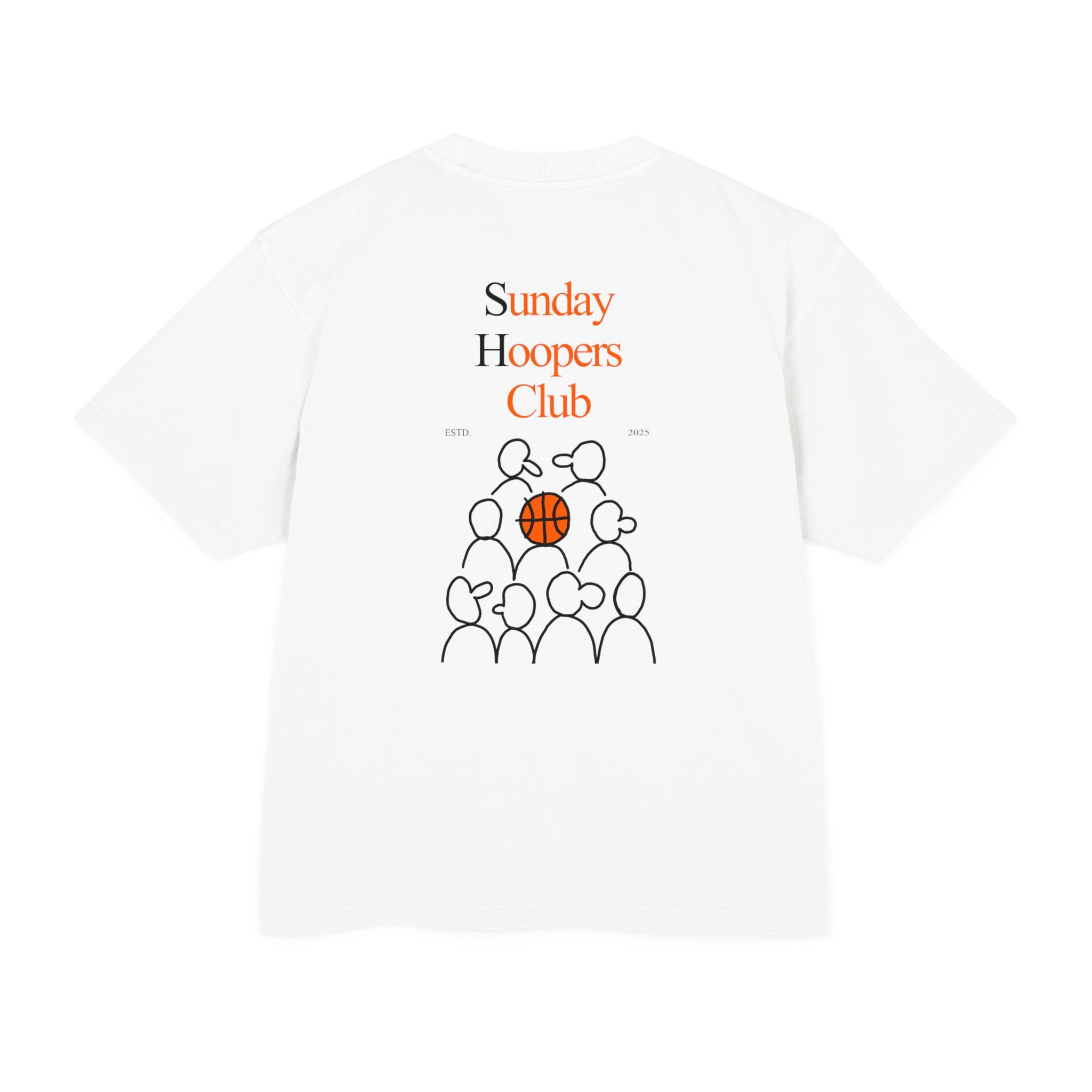 Aesthetic Basketball T-shirt | Sunday Hoopers Club Unisex Heavy Weight ...