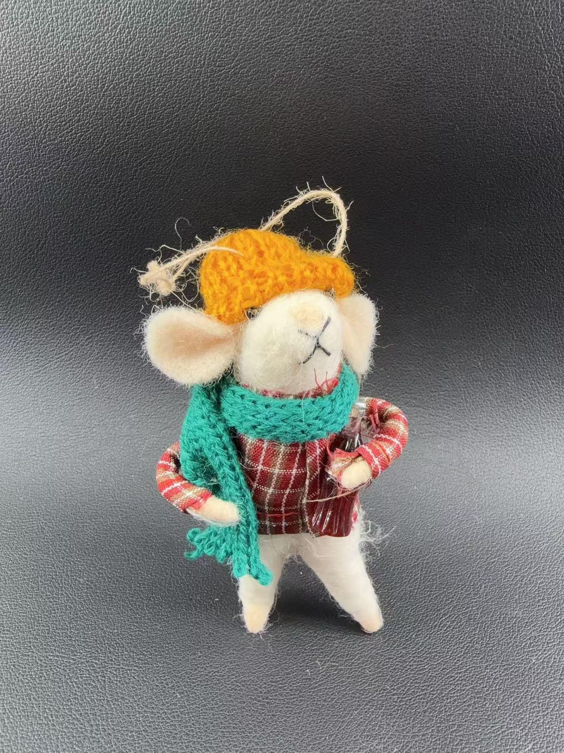 Set of 4 Felt-made Scottish-style Mouse Party; Holiday Wool Mouse ...