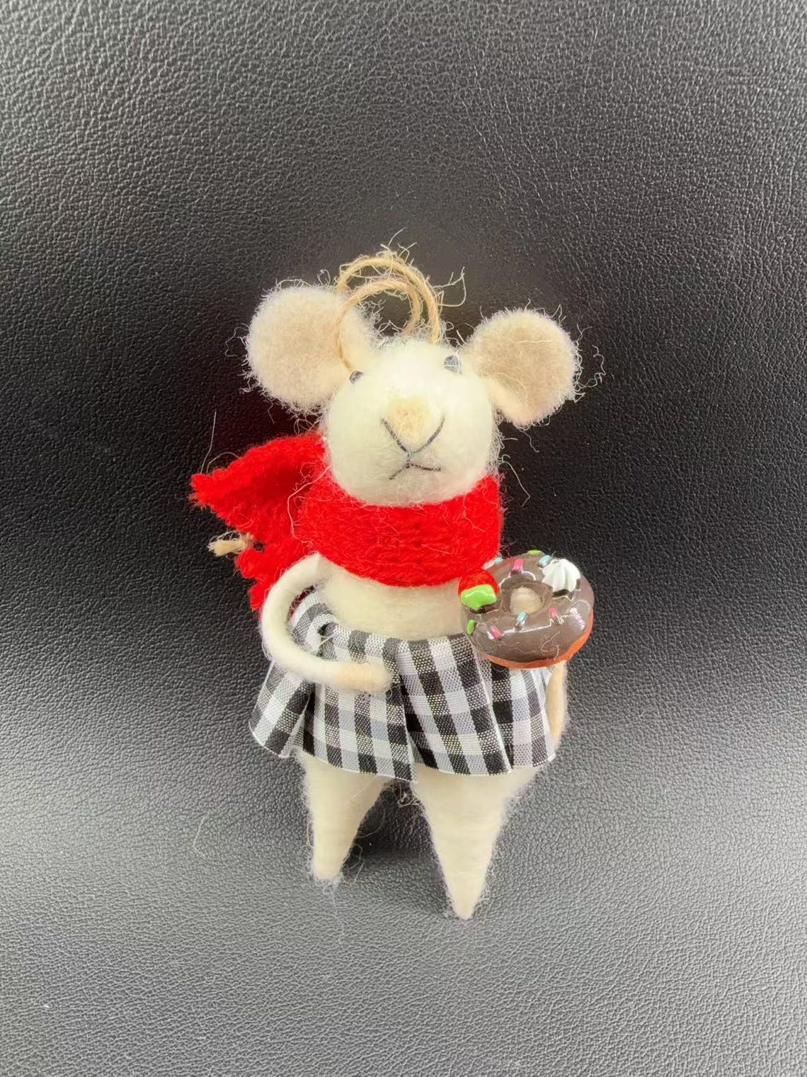 Set of 4 Felt-made Scottish-style Mouse Party; Holiday Wool Mouse ...