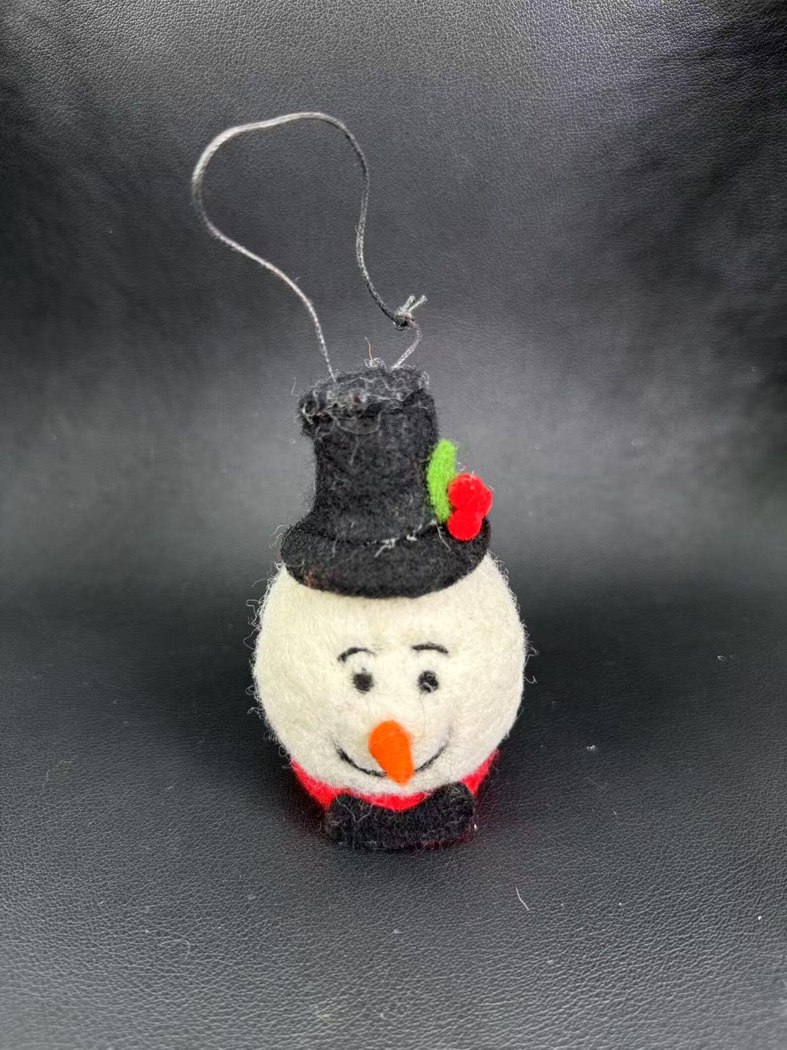 Two Felt Wool Penguins and One Snowman Christmas Hanging Ornament - Etsy