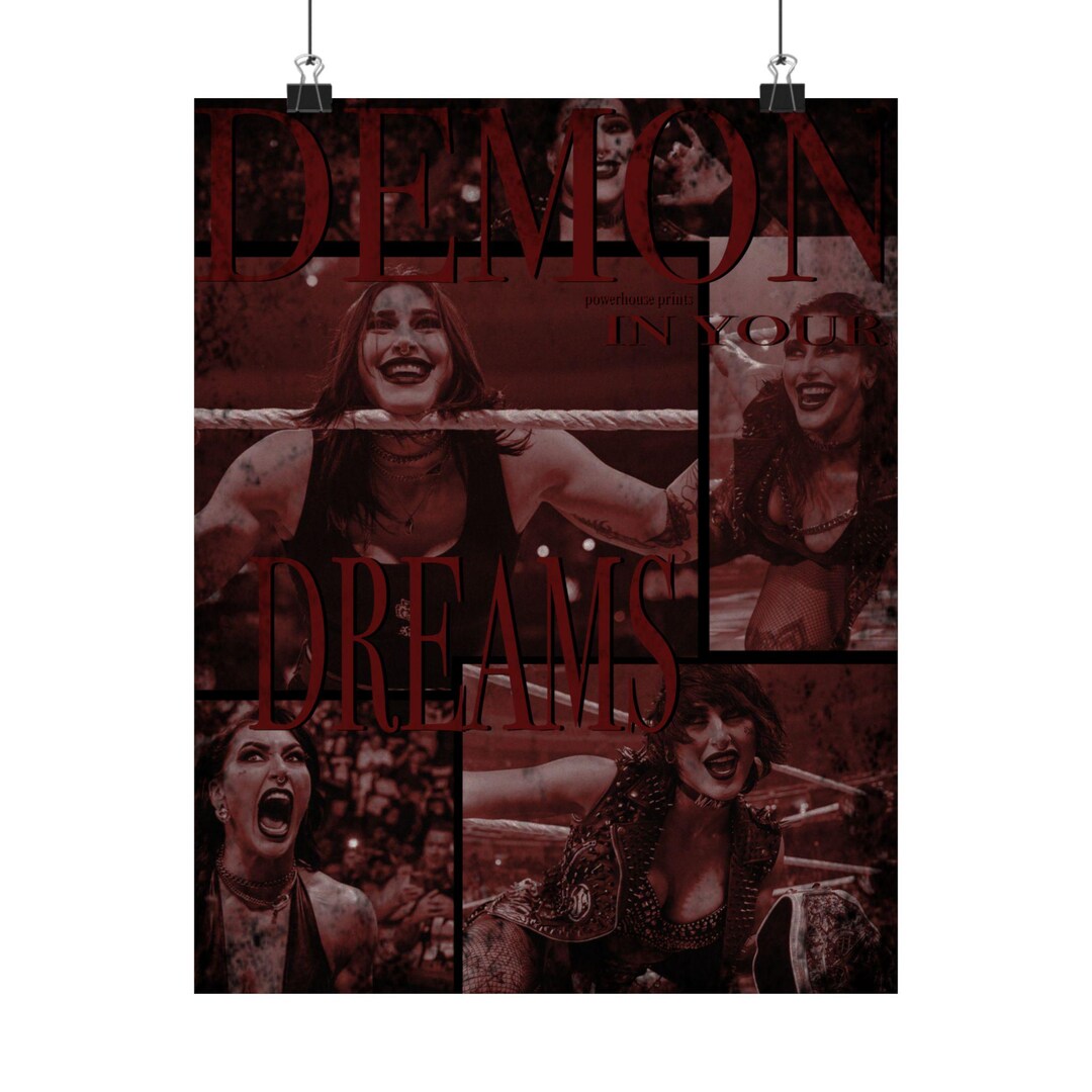 Wrestling Poster, Rhea Ripley Demon in Your Dreams Vertical Matte Wall ...