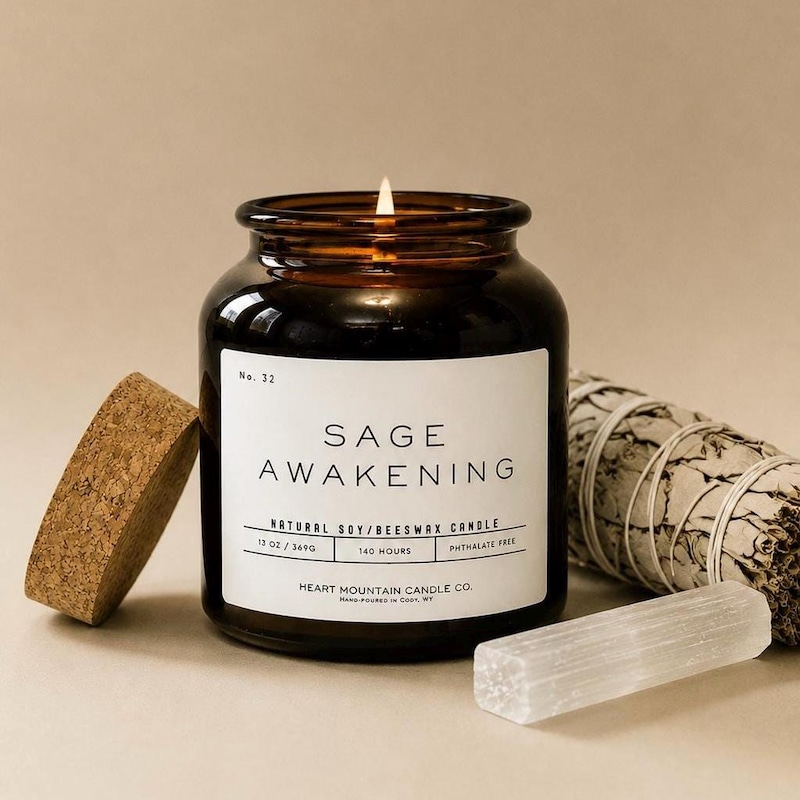 Sage Green Scented Candle - Etsy