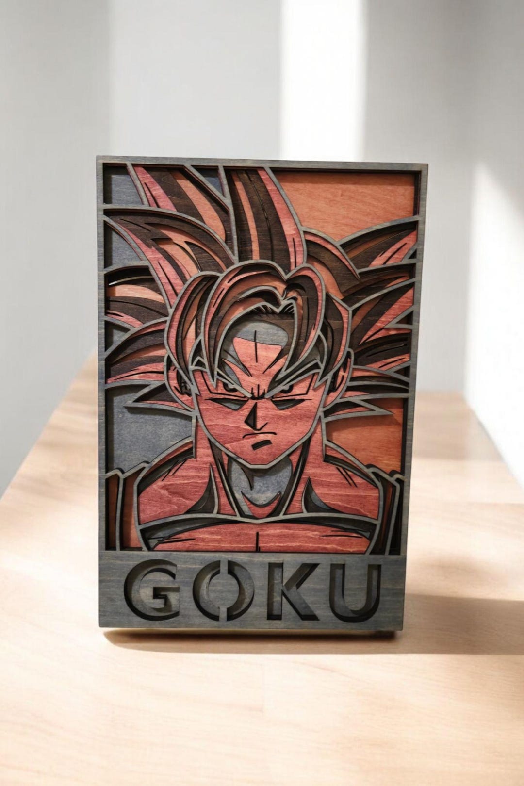 Goku Layered Wall Art - Unique Dragon Ball Z Anime Decor for Fans - Etsy
