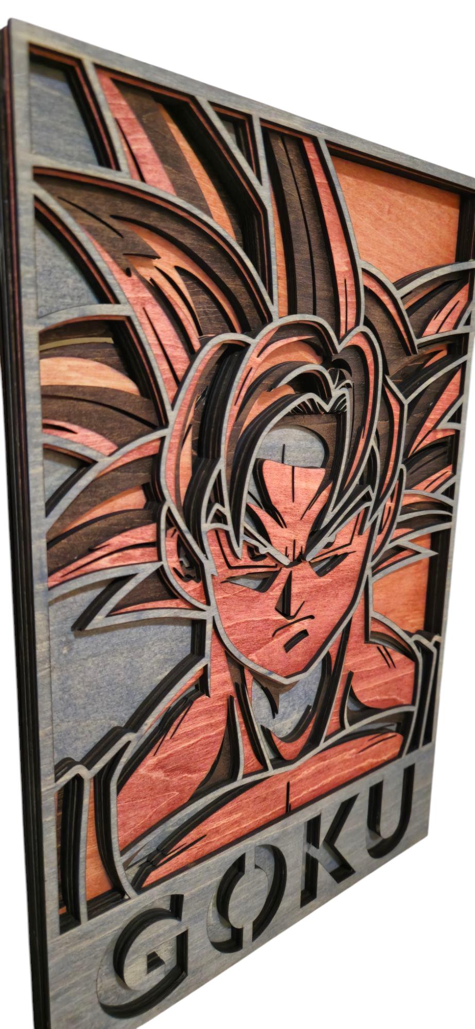 Goku Layered Wall Art - Unique Dragon Ball Z Anime Decor for Fans - Etsy